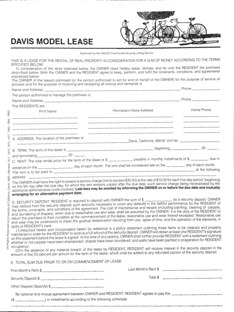Davis Model Lease | PDF