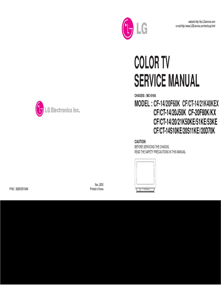 00 LG MC 019a Chassis Service Manual | PDF | Soldering | Printed Circuit Board