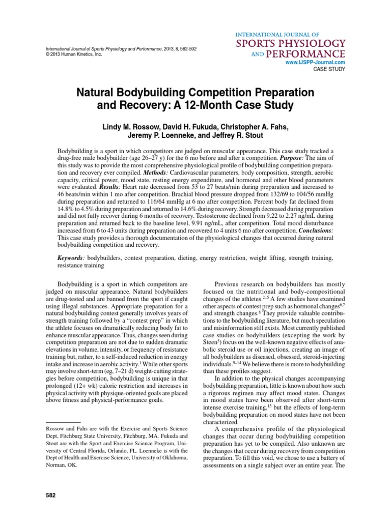 Natural Bodybuilding Competition Preparation and Recovery: A 12-Month ...
