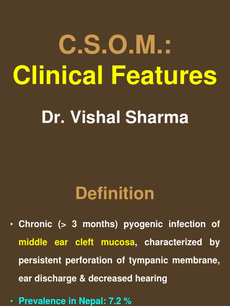 CSOM of Middle Ear Part 1 | PDF | Ear | Epithelium