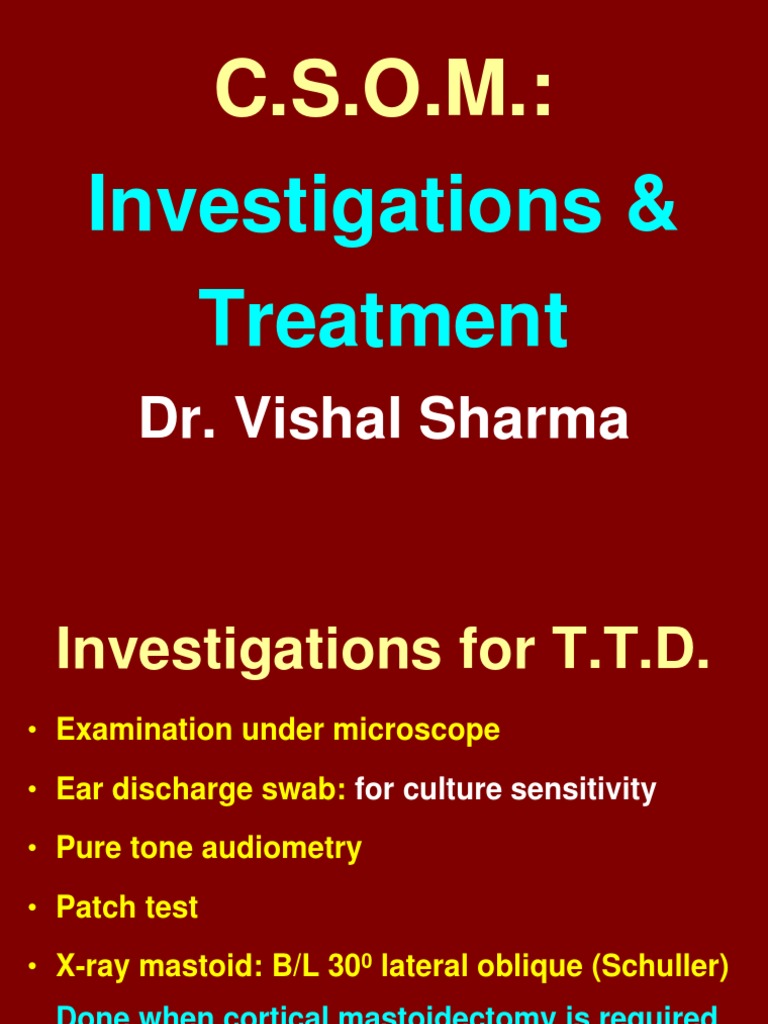 CSOM of Middle Ear Part 2 | PDF | Ear | Hearing Loss