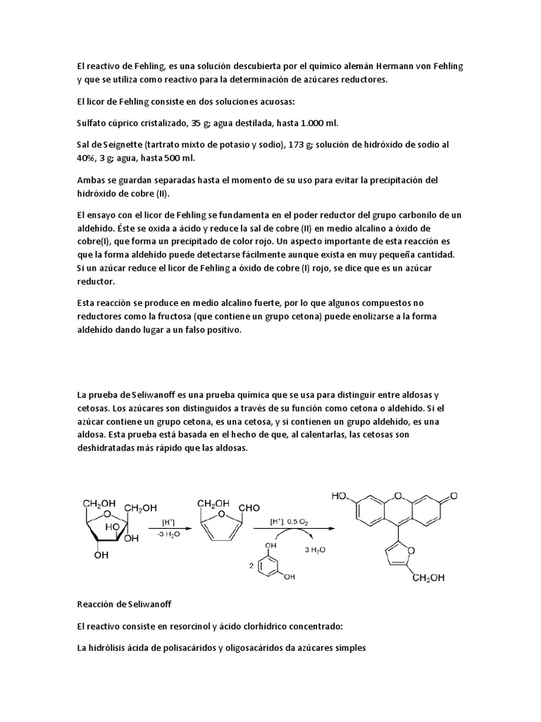 El Reactivo de Fehling | PDF | Carbohidratos | Elementos químicos