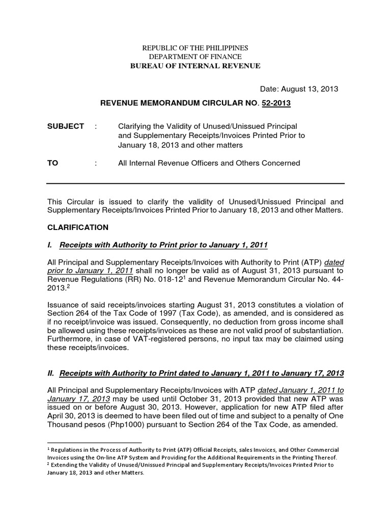BIR circular | Invoice | Verification And Validation