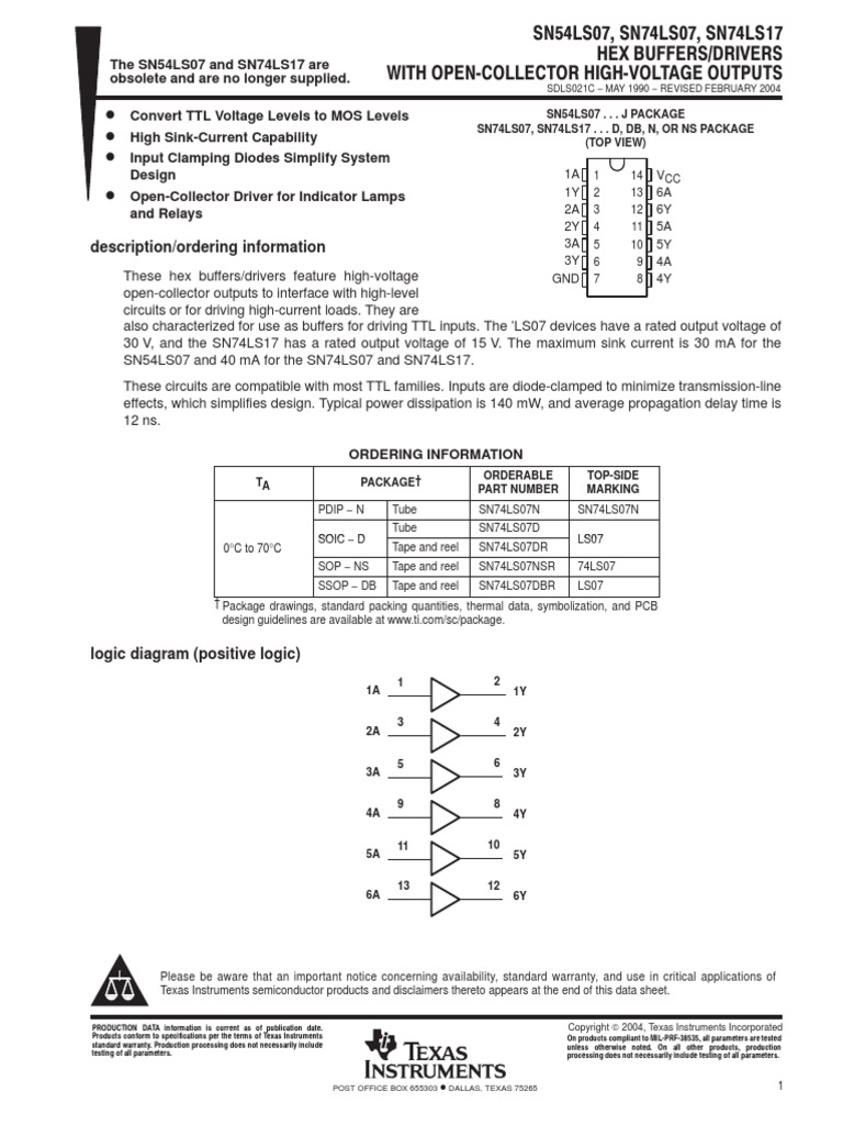 74LS07 | Electrical Engineering | Electronic Engineering