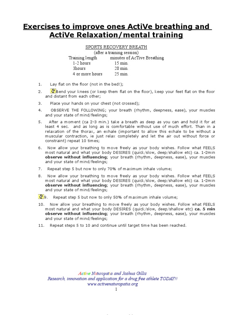 Breathing Exercises for Sports Recovery | PDF | Breathing | Thorax