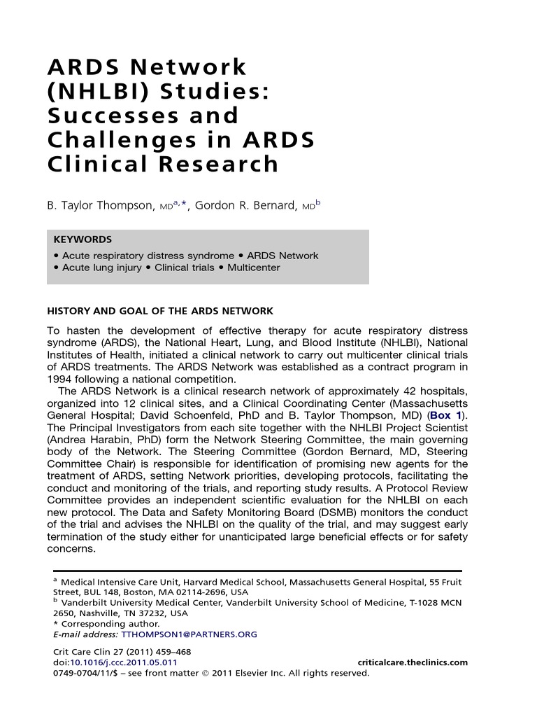 Ards Network | Clinical Trial | Health Care
