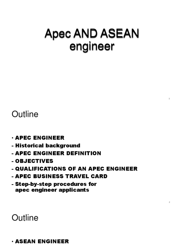 Comparing the APEC Engineer and ASEAN Engineer Programs: Objectives ...