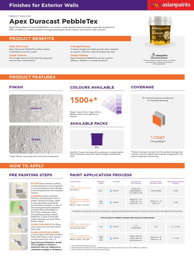 Apex Duracast PebbleTex | PDF | Paint | Acrylic Paint