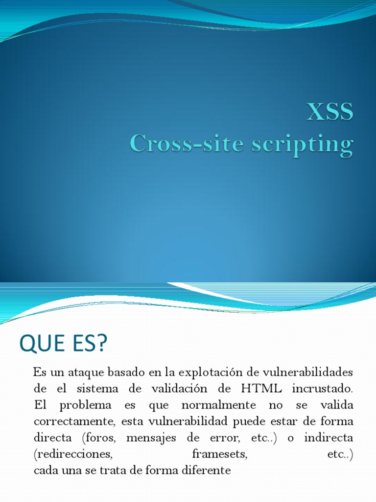 XSS Cross Site Scripting | PDF | Software web | ciberespacio