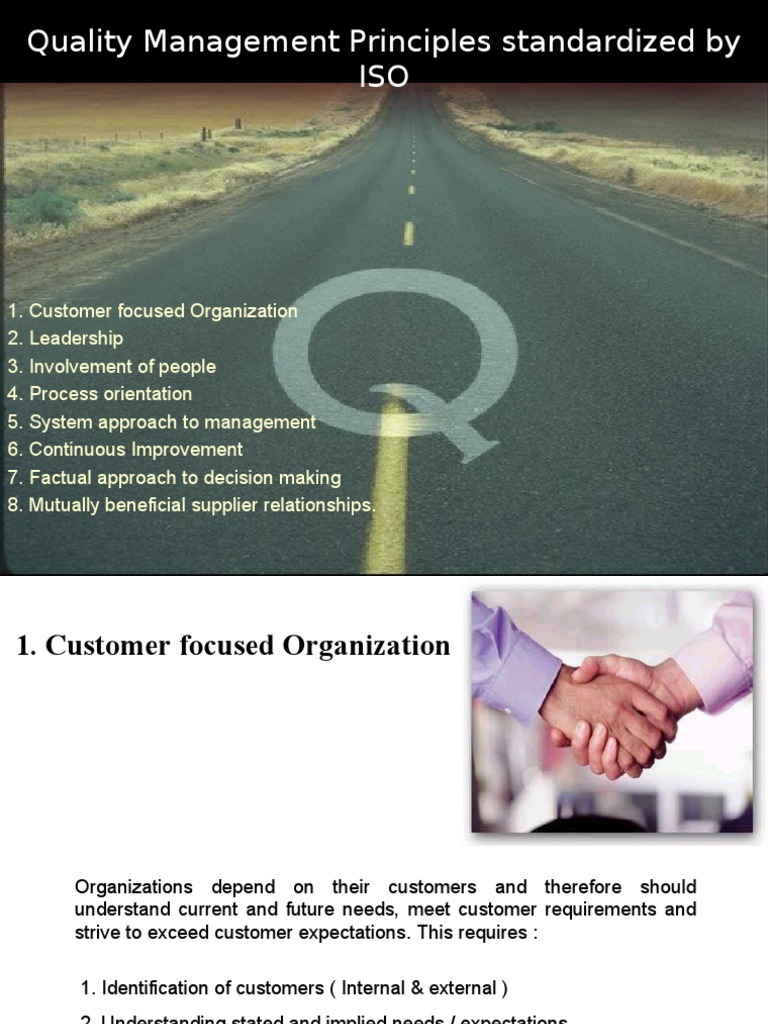 Quality Management Principles Standardized by ISO | PDF | Quality ...