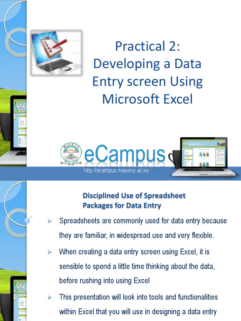 PRACTICAL 2 - Creating A Data Entry Screen in Excel | PDF | Microsoft ...