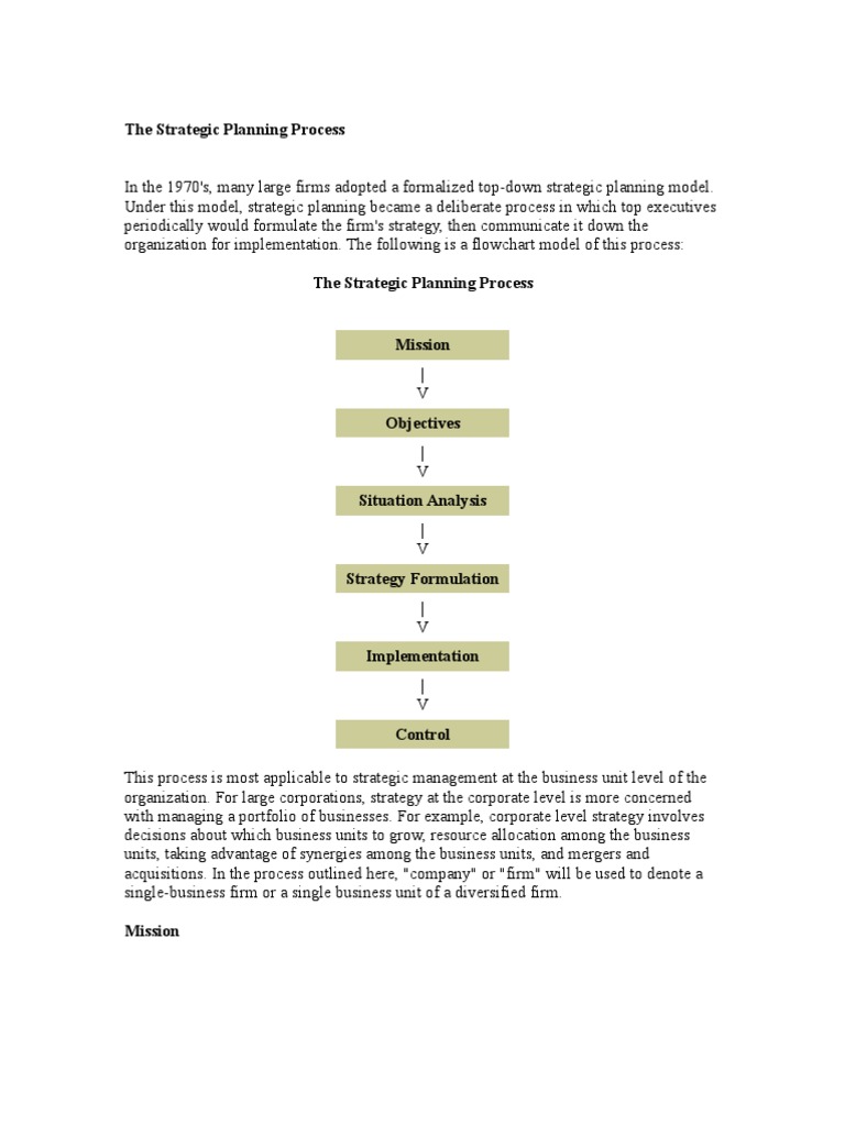 Strategic Planning Process Overview | PDF | Strategic Management ...