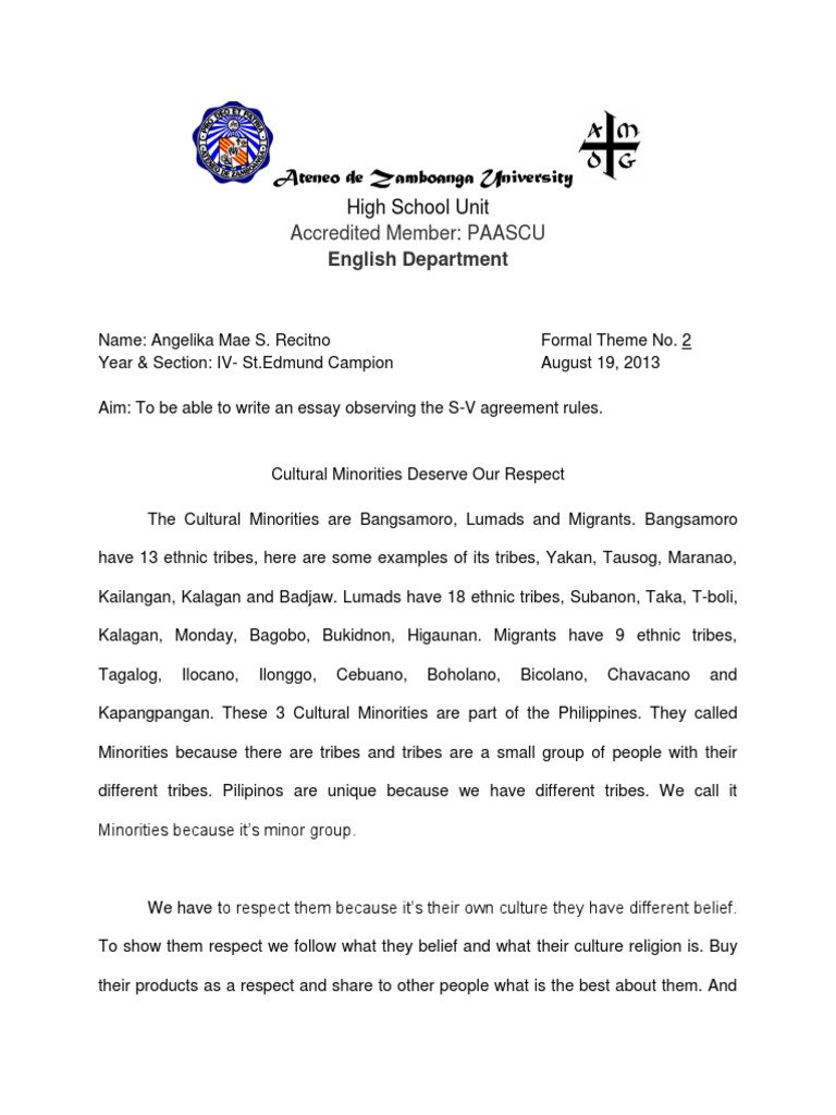 Formal Theme 2 | PDF | Languages | Language Arts & Discipline