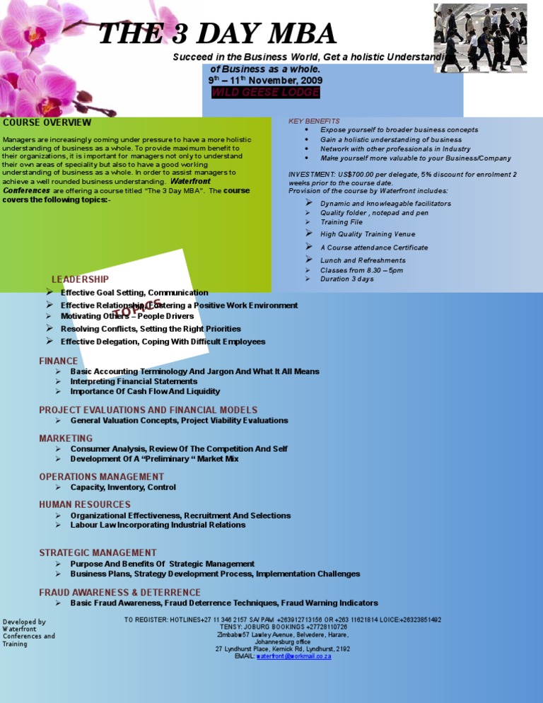 The 3 Day Mba | PDF