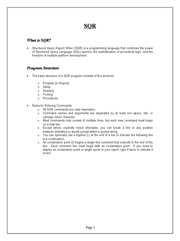 SQR | PDF | Control Flow | Variable (Computer Science)