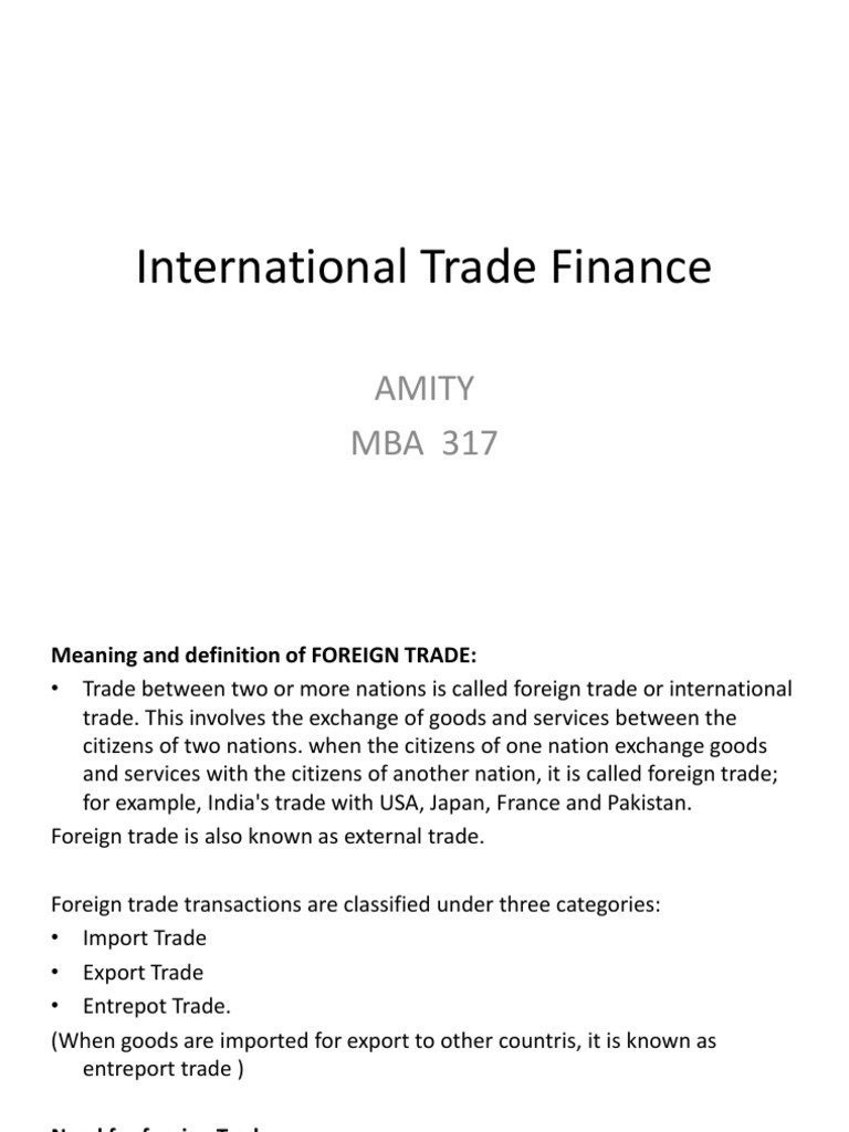 Understanding International Trade Finance | PDF | Logistics | Finance ...