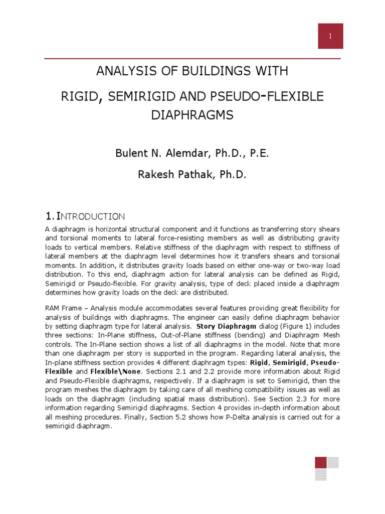 RAM Frame - Analysis With Diaphragms | PDF | Stiffness | Beam (Structure)