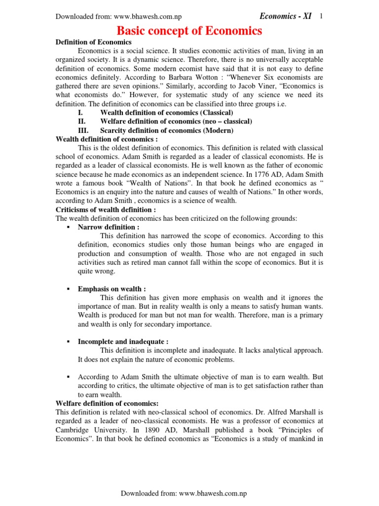 Economics Notes Class 11 All in One | PDF | Economics | Sampling ...