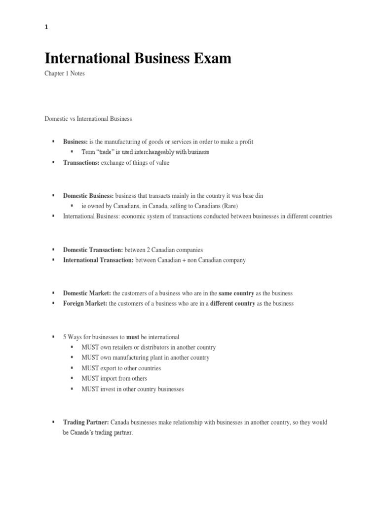 International Business Short Notes | PDF | Corporate Social ...