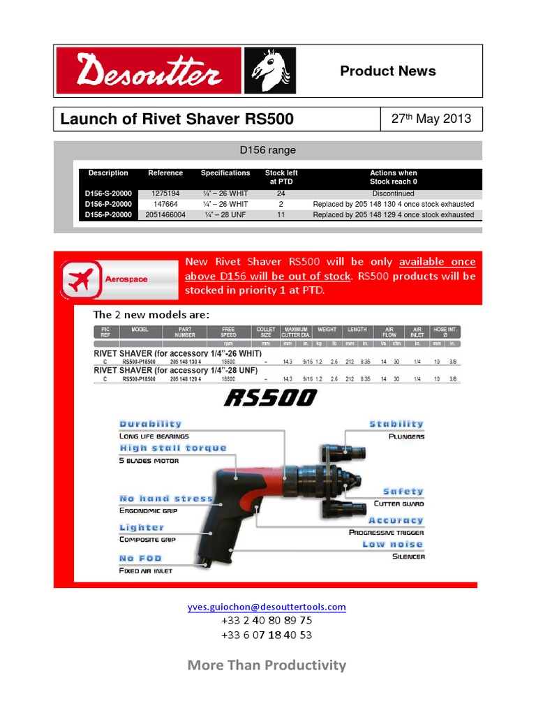 Launch of Rivet Shaver RS500: More Than Productivity | PDF