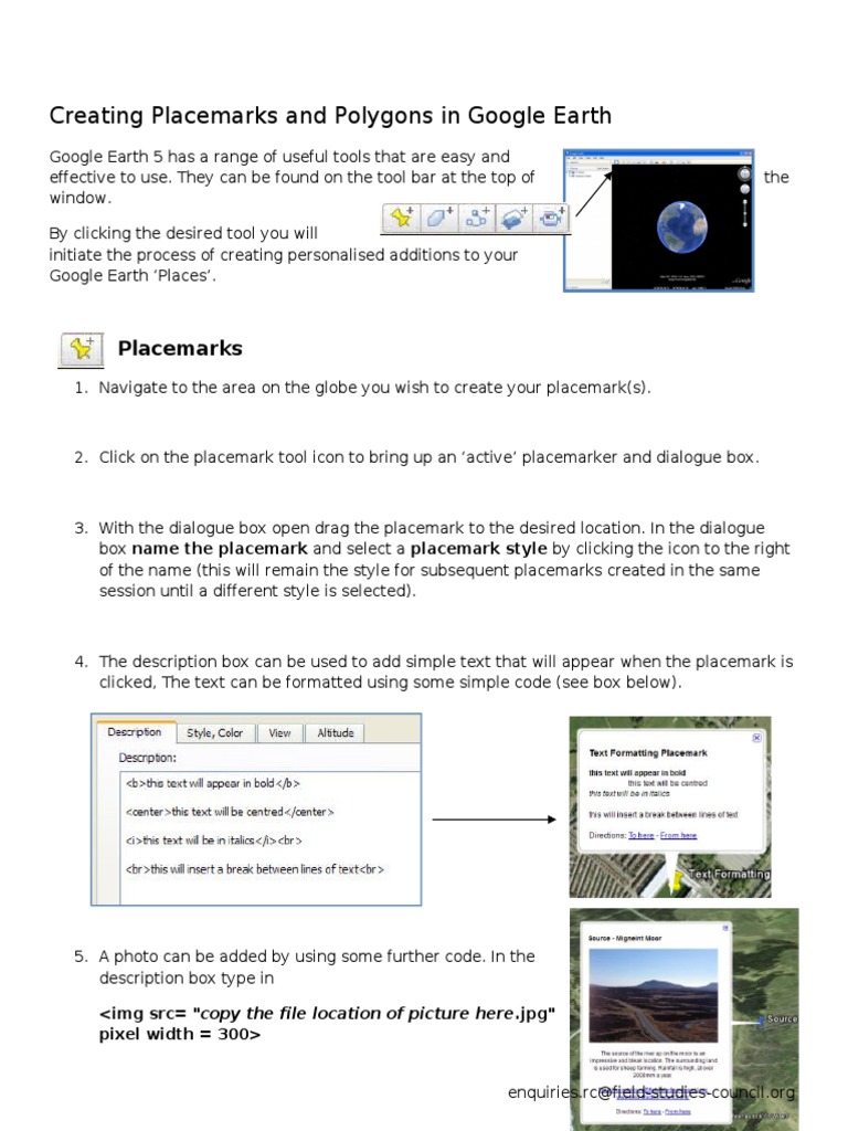 Create Placemarks & Polygons in Google Earth | PDF | Computer Graphics ...
