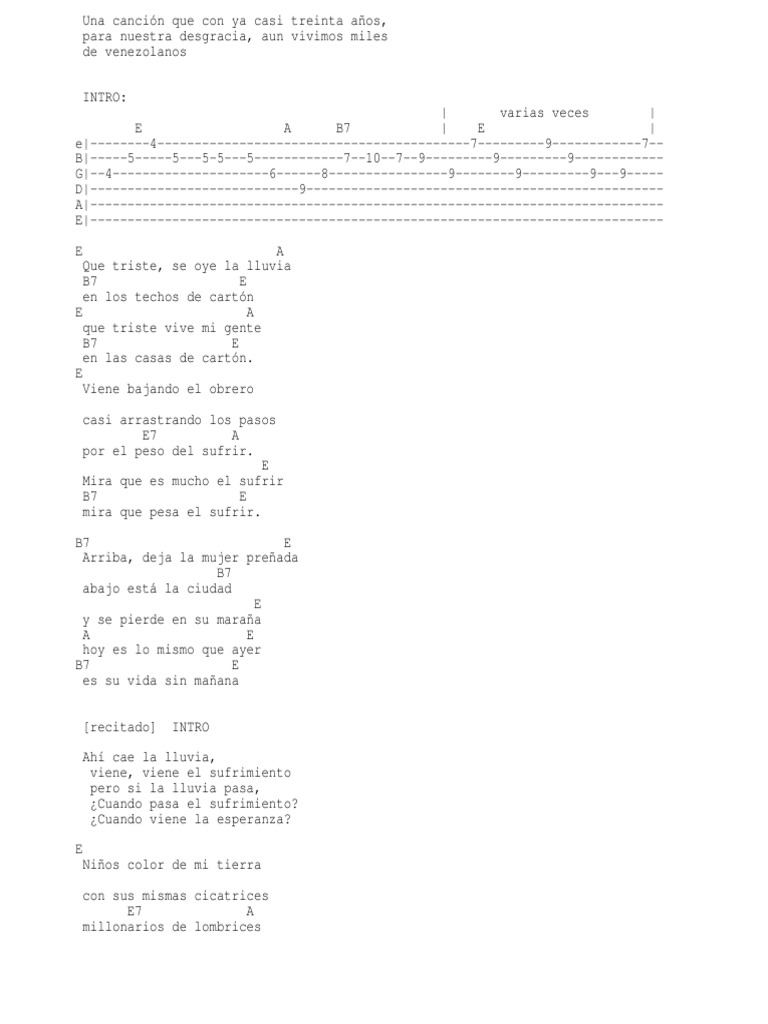 Alí Primera - Techos de Cartón | PDF