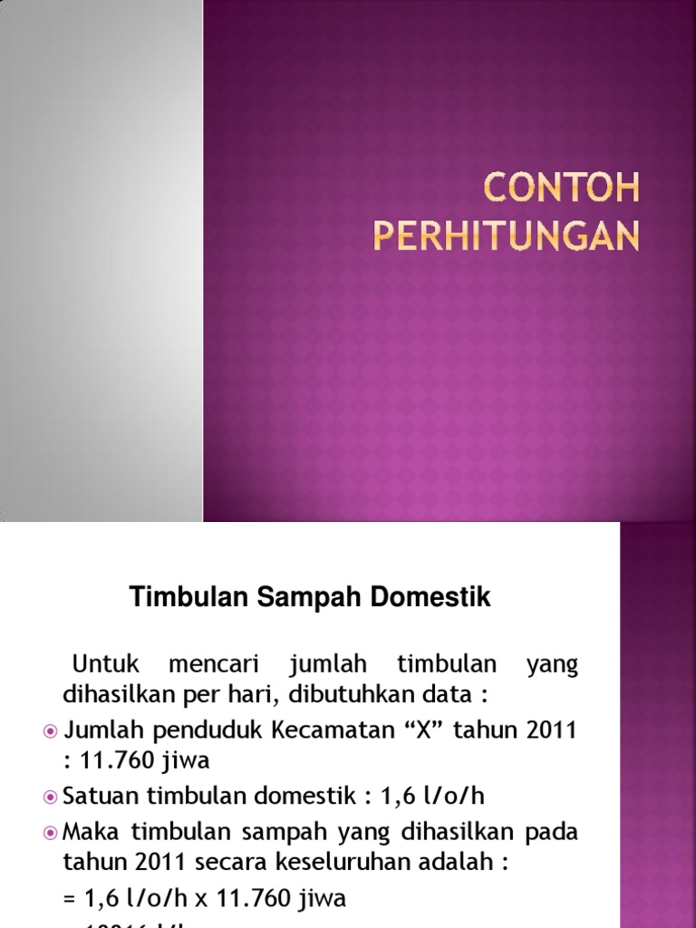 Contoh Perhitungan Persampahan | PDF