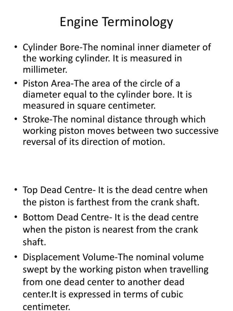 Engine Terminology | PDF | Internal Combustion Engine | Fuels
