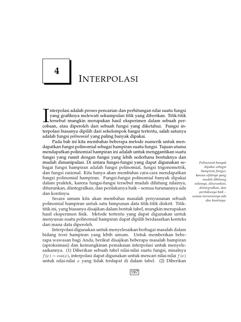 Komputasi Numerik Bab4 | PDF | Seni & Disiplin Bahasa | Metode & Bahan Ajar