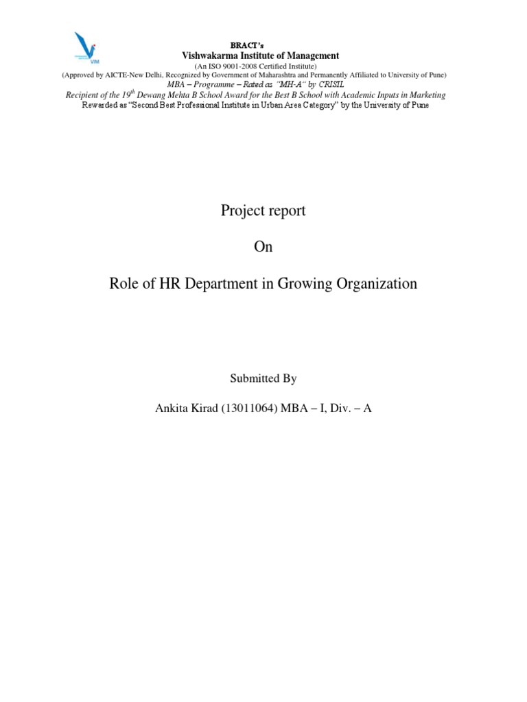 Role of HR (BRM Project) | PDF | Human Resource Management | Hypothesis
