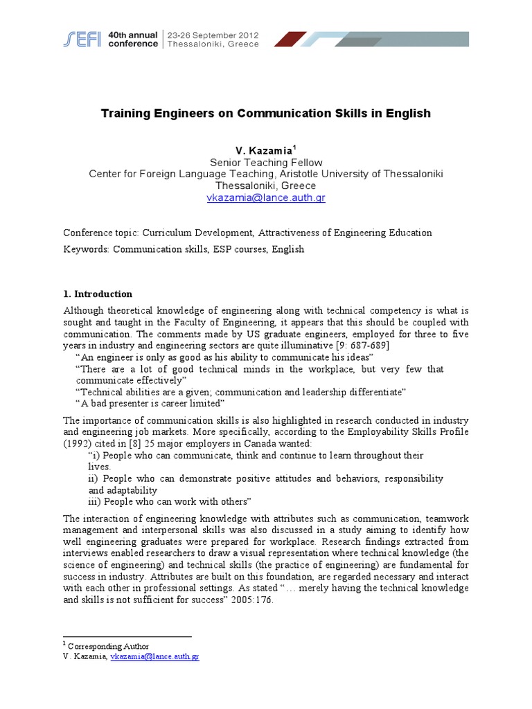 Communication For Engineers | PDF | Technical Communication | Engineering