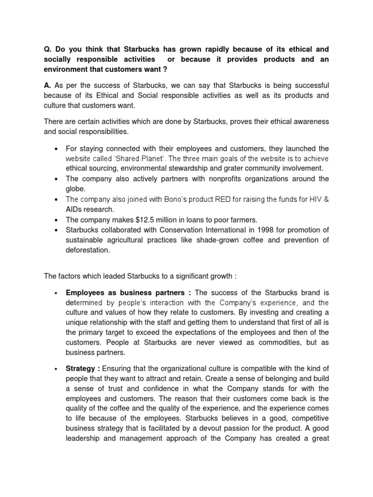 Ethics Case | PDF | Starbucks | Brand