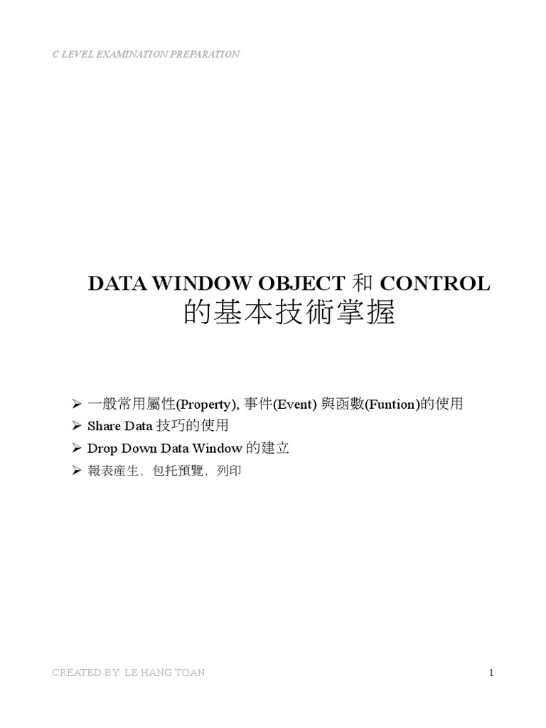 Datawindow Object and Control | PDF | Computer Data | Theoretical Computer Science