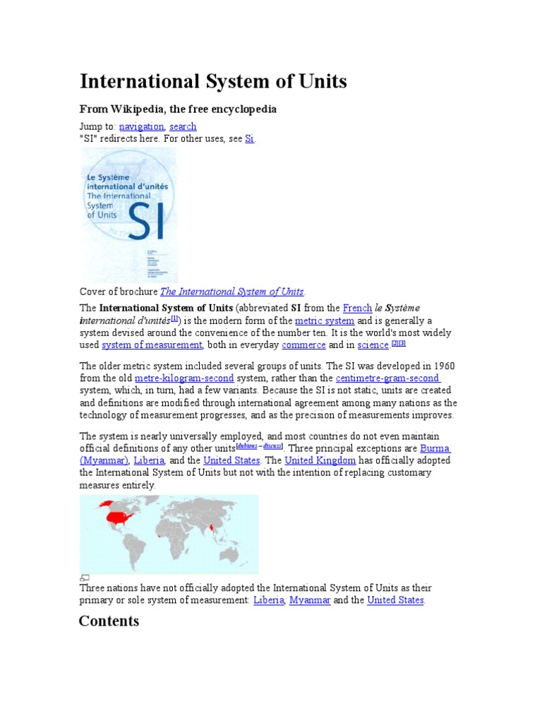 International System of Units | PDF | International System Of Units | Litre
