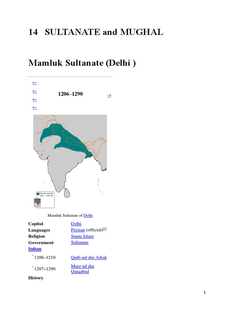 Mughal Sultanate and Delhi's Early Muslim Rulers | PDF | Mughal Empire ...
