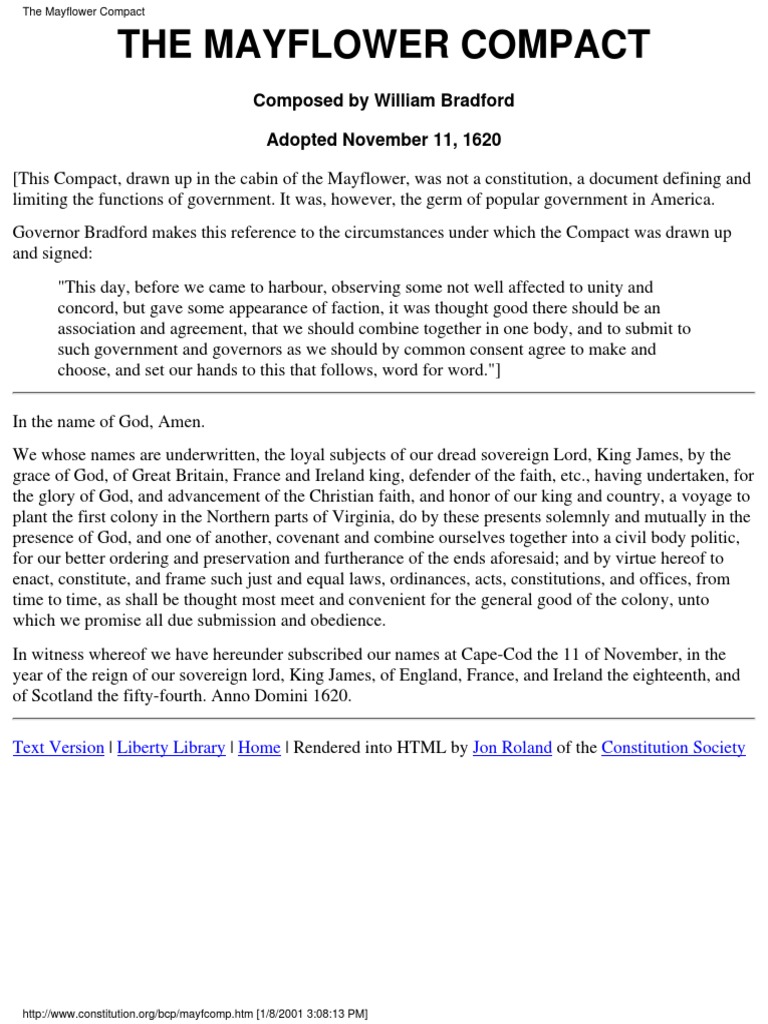 Mayflower Compact | PDF | United States Constitution | Natural And ...