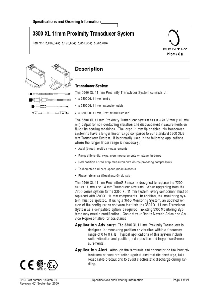 3300 XL 11mm Proximity Transducer System: Description | PDF ...