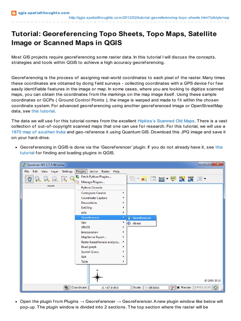 Tutorial Georeferencing Topo Sheets Topo Maps Satellite Image or ...