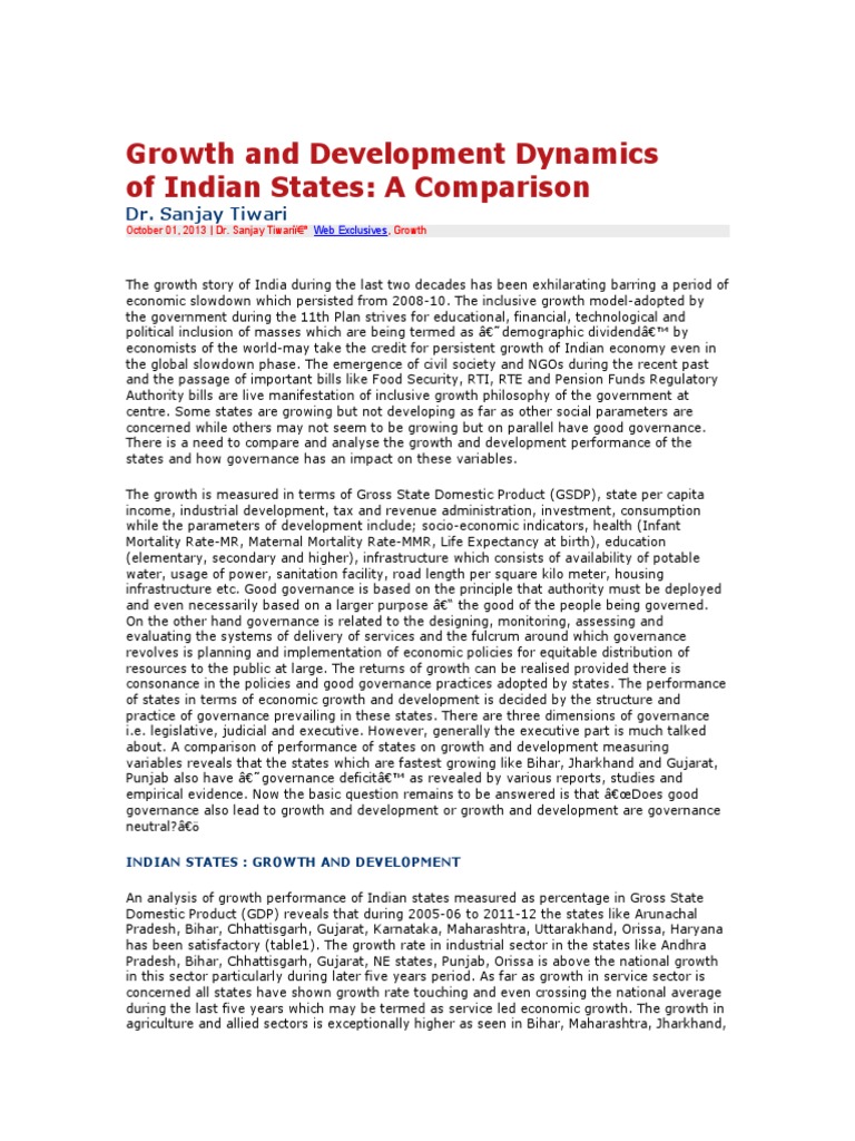 Growth and Development Dynamics | PDF | Economic Growth | Gross ...