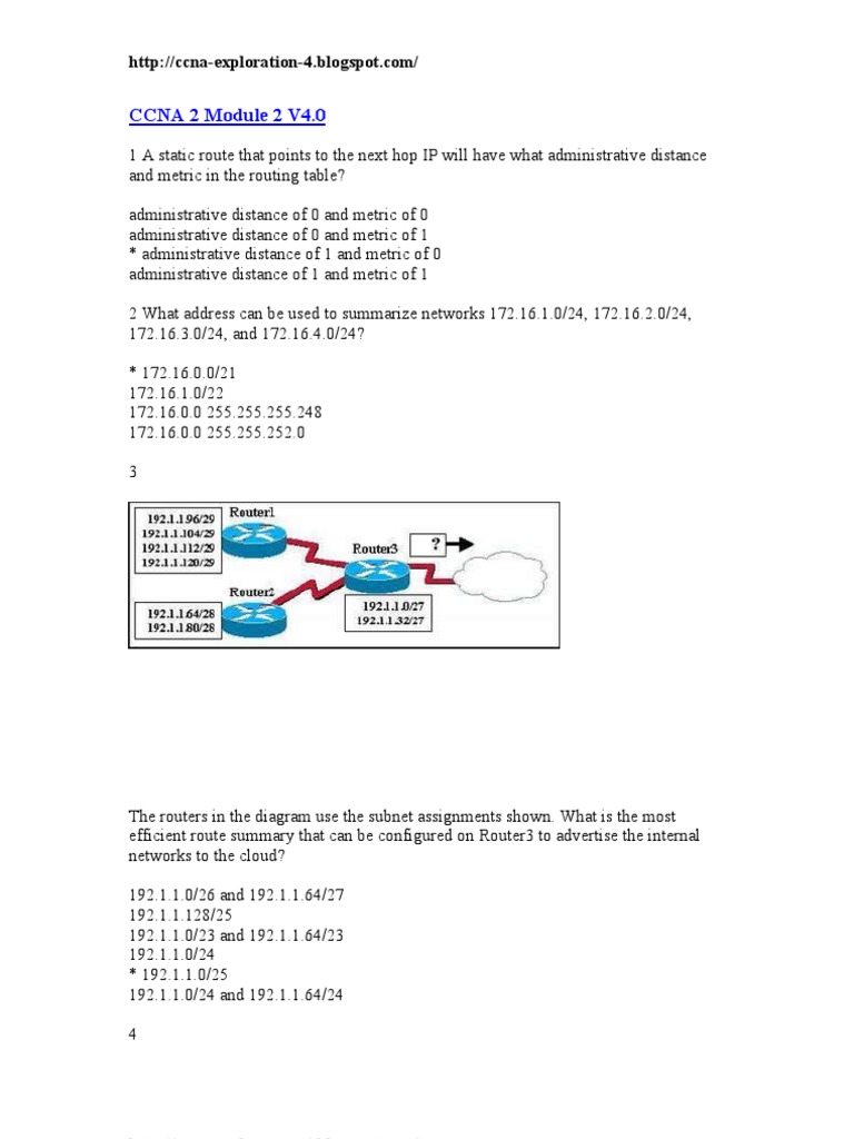 CCNA Routing Exam Prep | PDF | Router (Computing) | Ip Address