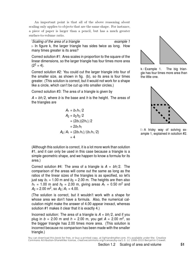 K Example 1. The Big Trian-Gle Has Four Times More Area Than The Little ...