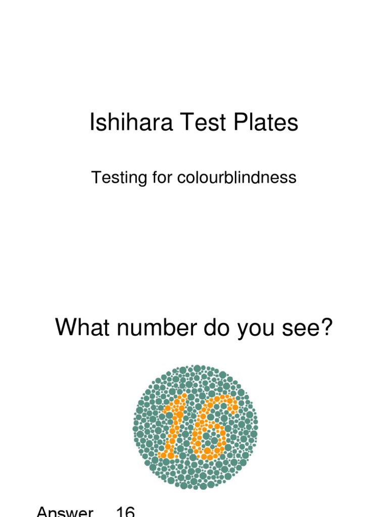 Ishihara Test Plates: Testing For Colourblindness | PDF
