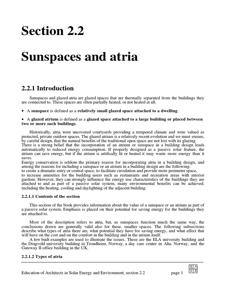 Sunspace Atria | PDF | Solar Energy | Ventilation (Architecture)