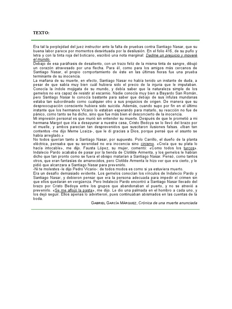 Análisis de Un Texto Literario | PDF | Narrativa | Narración