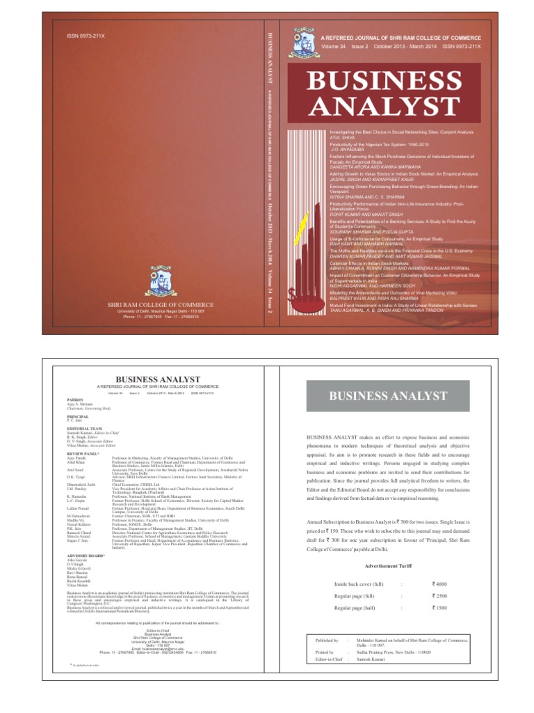 Business Analyst | PDF | Economics | New Delhi