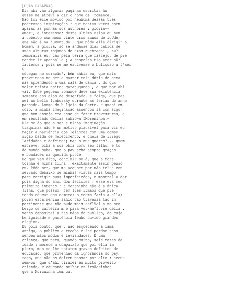 1844 A Moreninha Pdf Augustus Romantismo