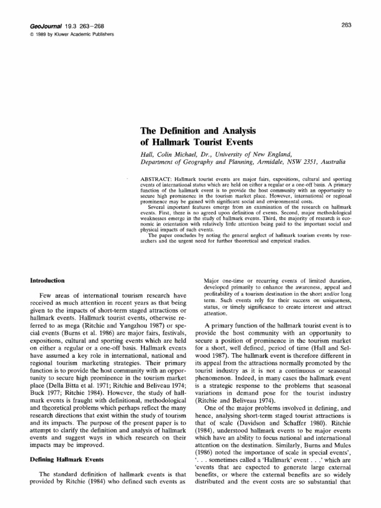 Hallmark Event | PDF | Tourism | Nature