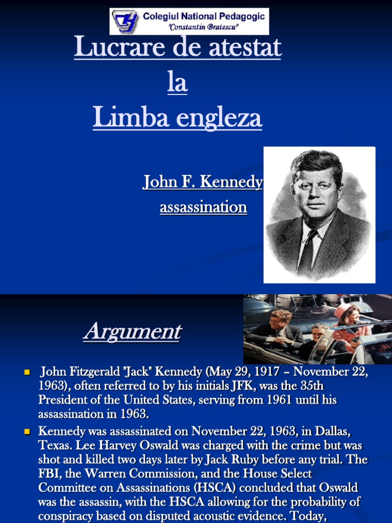 Lucrare de Atestat Engleza | PDF | Lee Harvey Oswald | Warren Commission