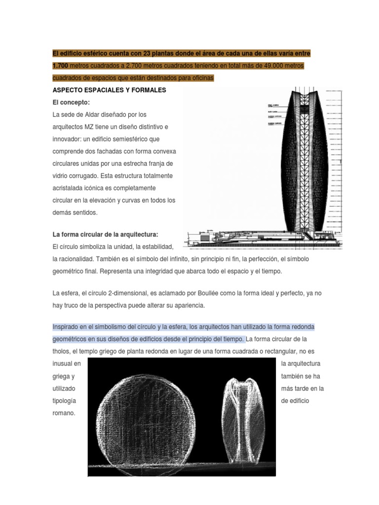 El Edificio Esférico Cuenta Con 23 Plantas Donde El Área de Cada Una de ...