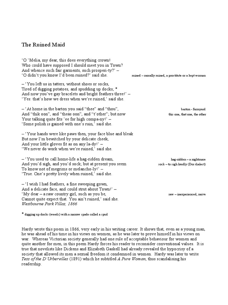 5 The Ruined Maid | PDF | Phonaesthetics | Poetics